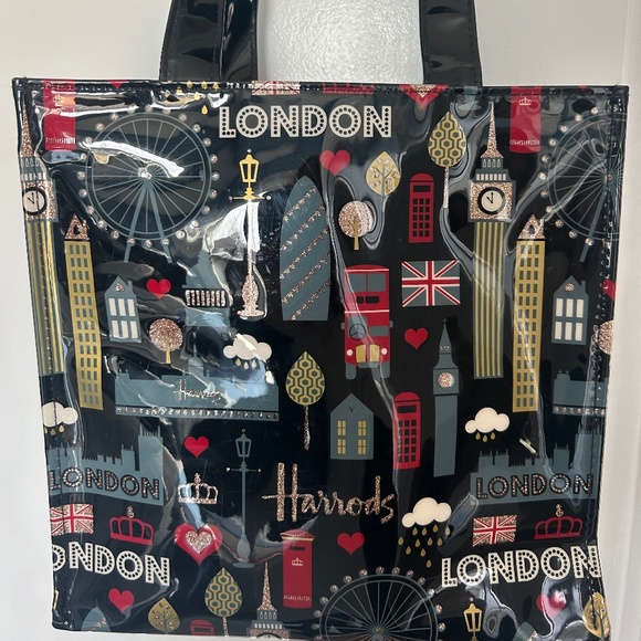 Harrods | Bags | Harrods Of London Signature Glitter Tote Bag | Poshmark